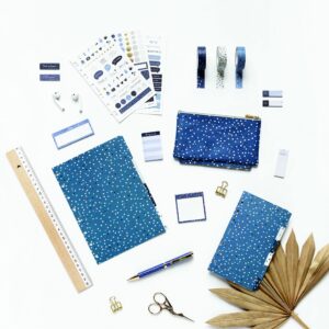 Filofax Accessory, A5/Personal Size Compatible, Zipper Pouch, 6.7" x 4.02", Indigo Collection (B132711)