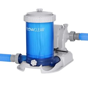 bestway 58671e flowclear 2,500 gallon transparent filter pump for above ground swimming pools with adaptors and energy saving plug