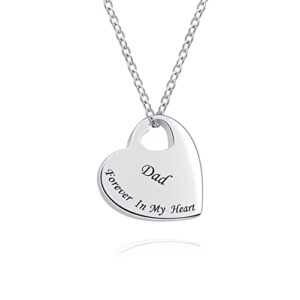 jinlou loved ones urn pendant necklace 925 sterling silver keepsake memorial heart cremation jewelry for women(dad)