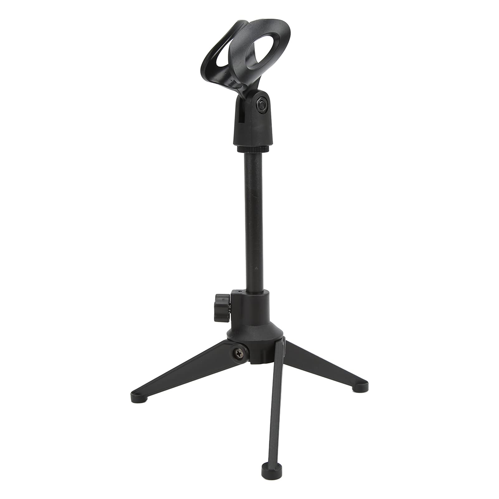 Microphone Stand,Portable Desktop 20.5-27cm Adjustable Shockproof Detachable Tripod Mini Table Stand, Mic Stand Clip Holder,for Conference/Live Streaming