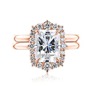 3.1 ct tw kobelli moissanite raina bridal set - rose-gold / 8.5 / g-h