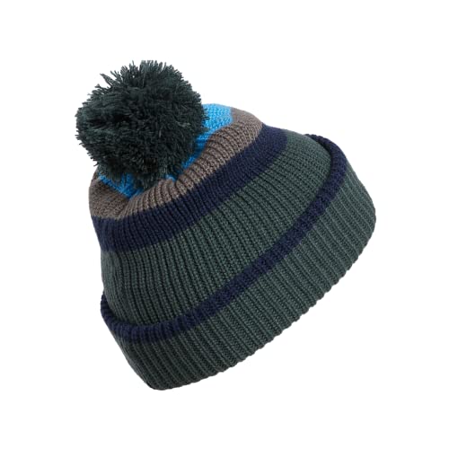 adidas Originals Cosmic Pom Ballie Cuff Fold Beanie, Mineral Green/Night Indigo/Grey, One Size