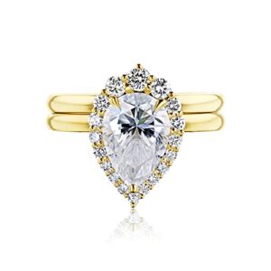 2.4 ct tw kobelli moissanite phoebe bridal set - yellow-gold / 7.5 / g-h