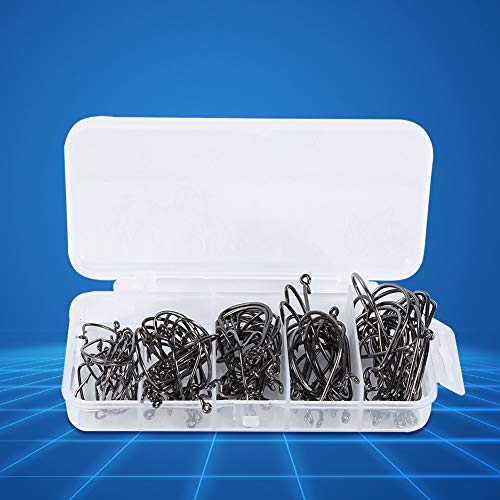 EVTSCAN 100PCS/Box Fishing Crank Hook High Carbon Steel Offset Lure Jig Worm Fishing Accessories Tools