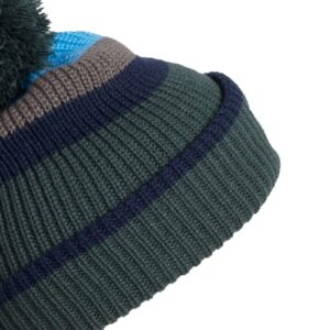 adidas Originals Cosmic Pom Ballie Cuff Fold Beanie, Mineral Green/Night Indigo/Grey, One Size