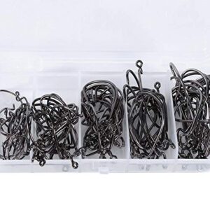 EVTSCAN 100PCS/Box Fishing Crank Hook High Carbon Steel Offset Lure Jig Worm Fishing Accessories Tools