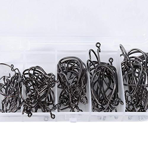 EVTSCAN 100PCS/Box Fishing Crank Hook High Carbon Steel Offset Lure Jig Worm Fishing Accessories Tools