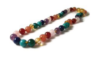 baltic essentials 12.5" polished honey rainbow necklace (12.5")