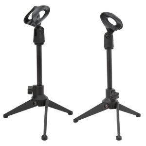 Microphone Stand,Portable Desktop 20.5-27cm Adjustable Shockproof Detachable Tripod Mini Table Stand, Mic Stand Clip Holder,for Conference/Live Streaming