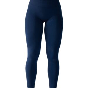 Seamless Scrunch Legging Women Yoga Pants 7/8 Tummy Control Workout Running for Workout Fitness Sport Active Ankle Legging-25'' (L, Tuxedo Blue)