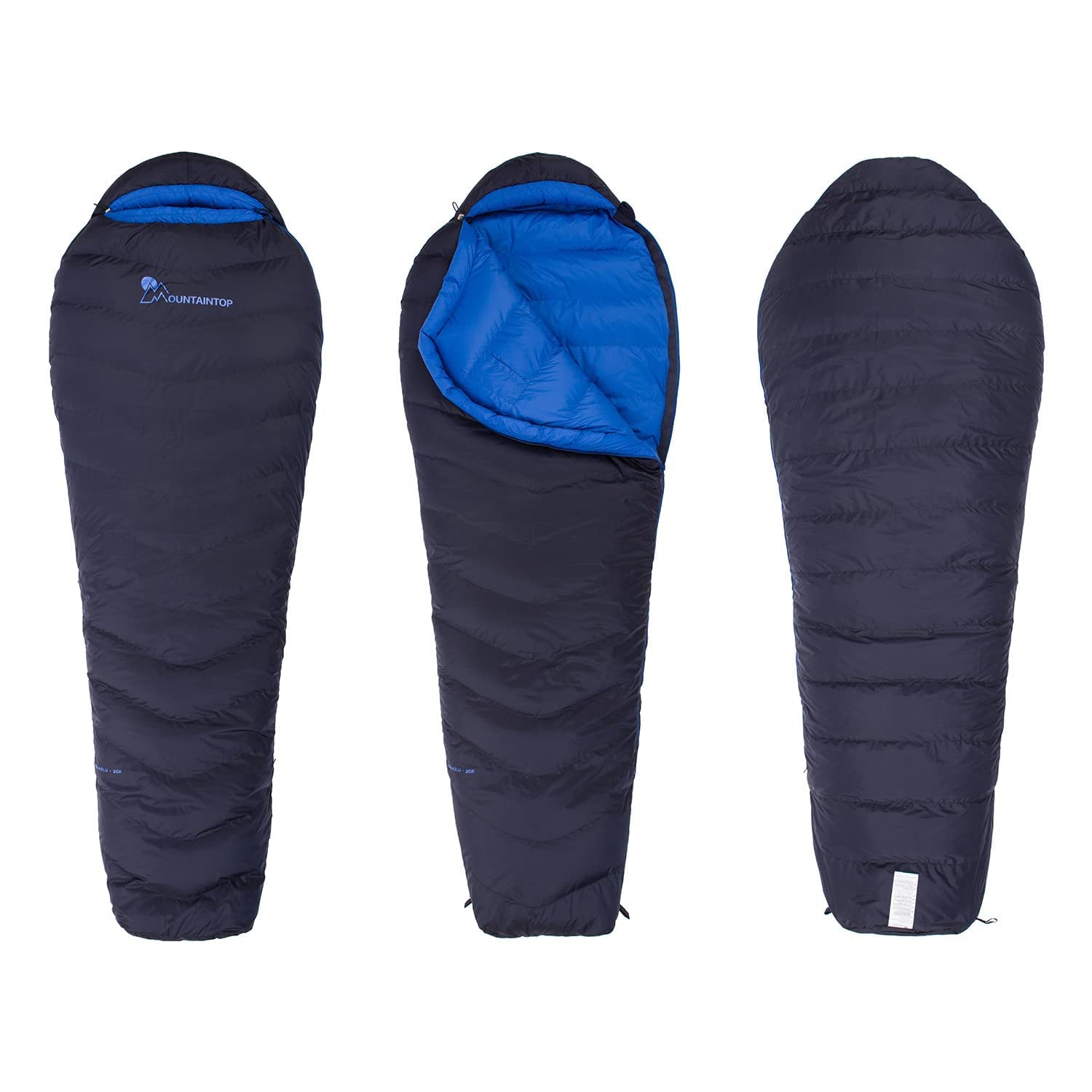 Mountaintop Ultralight Mummy Down Sleeping Bag 550 Fill Power Duck Down Suits for 50F 35F 20F for Camping Hiking Backpacking (Navy 35F)