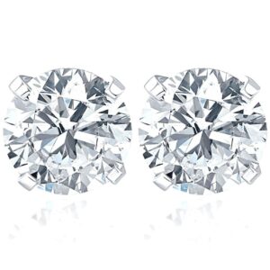 1 carat (ctw) diamond studs in 14k white gold lab grown