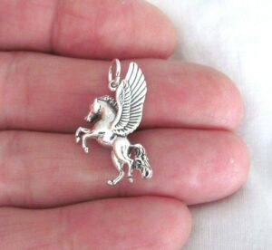 charm - sterling silver - jewelry - pendant - pegasus charm