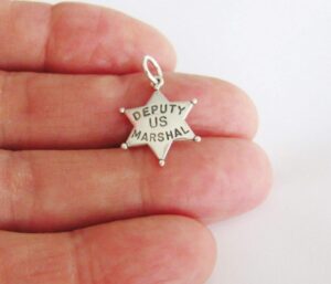 charm - sterling silver - jewelry - pendant - deputy us marshal badge