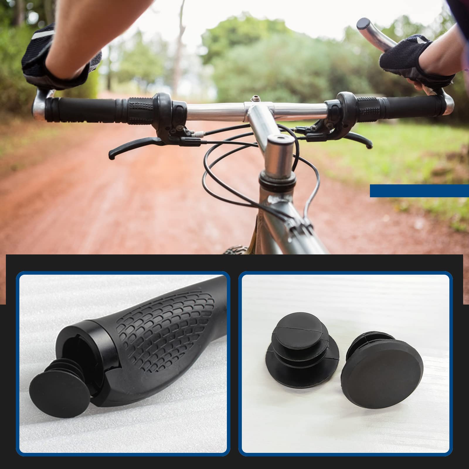 Create idea 10PCS Bike Handlebar Bar End Plugs Bicycle End Caps Plastic End Plugs for Road Bike Mountain Bike BMX Black 22mm Bicycle Replacement Accessories