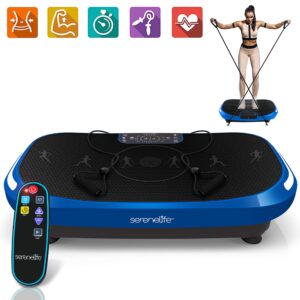 serenelifohome standing 4d vibration plate exercise machine-vibrating platform exercise passive workout trainer-whole body 3 motor 4d motion technology-weight loss & shaping resistance band - slvbx4.5