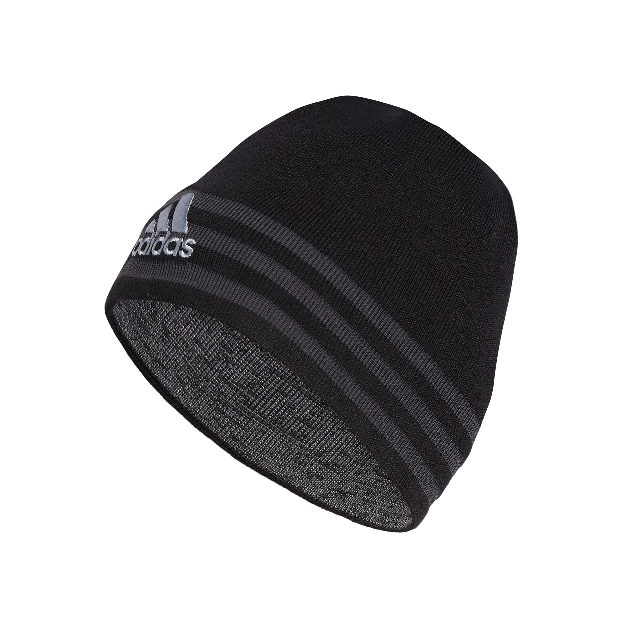 adidas Men's Eclipse Reversible Beanie, Black/Onix Grey/Grey F22, One Size