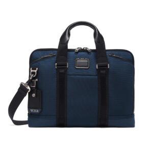 tumi - alpha bravo academy brief - compact laptop briefcase - travel laptop bag - 11.8" x 15.5" x 2.0" - for 15" laptop - navy