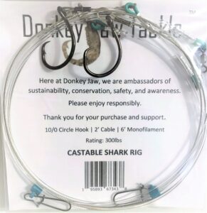 donkey jaw tackle - castable 10/0 shark fishing rig 2 pack