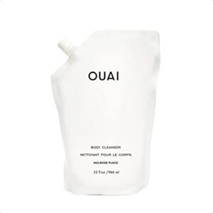 ouai body cleanser refill, melrose place - foaming body wash with jojoba oil and rosehip oil to hydrate, nurture, balance and soften skin - paraben, phthalate and sulfate free skin care - 32 oz