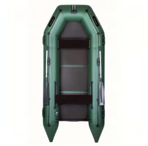 perun outdoors lt-330mve 4 person durable pvc inflatable motor boat 330cm (10'10") with foot air pump and carry bag