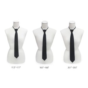 NEOVAT Men's Woman Tie black Auto Automatic necktie Great for Wedding,Groom,Groomsmen,Missions,Dances,Gifts,formal events., Black, S:44cm/17.3in~45cm/17.7in