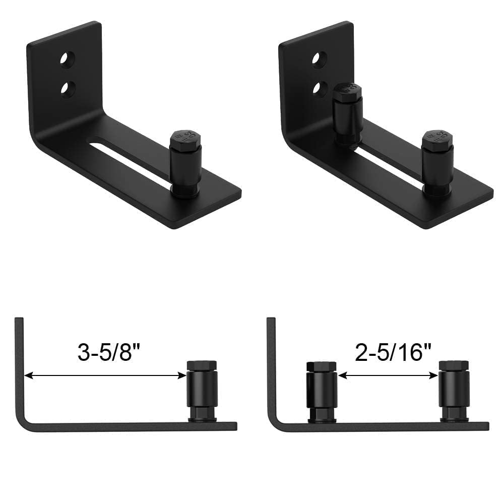 WINSOON 4FT Antique Single Sliding Barn Door Hardware Track Kit with 1 Pcs Barn Door Floor Guide Wall Mount Set