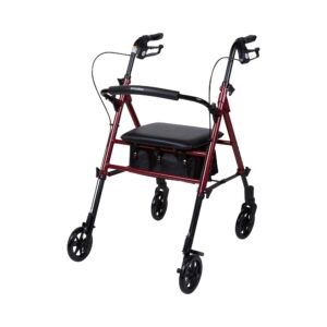 McKesson Lightweight Rollator - Walker with Wheels, Seat, Storage - Adjustable Height, 1 Count