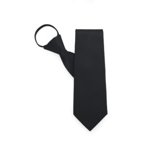 NEOVAT Men's Woman Tie black Auto Automatic necktie Great for Wedding,Groom,Groomsmen,Missions,Dances,Gifts,formal events., Black, S:44cm/17.3in~45cm/17.7in