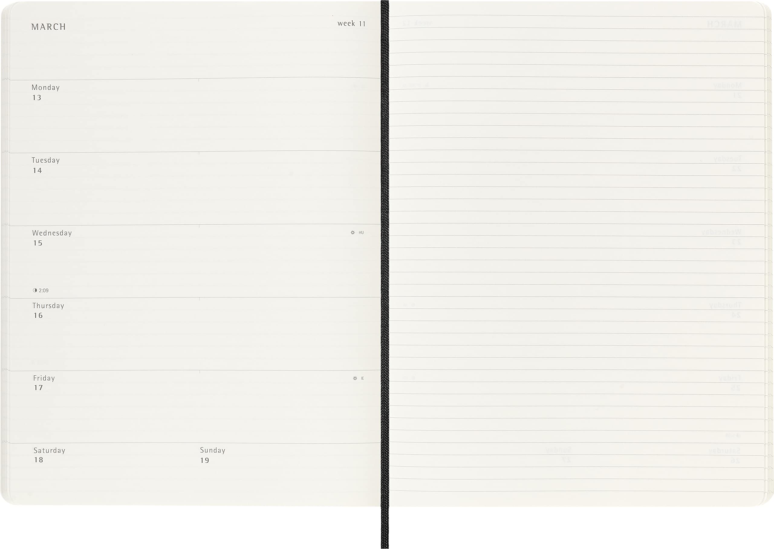 Moleskine Classic 18 Month 2022-2023 Weekly Planner, Soft Cover, XL (7.5" x 9.75"), Black