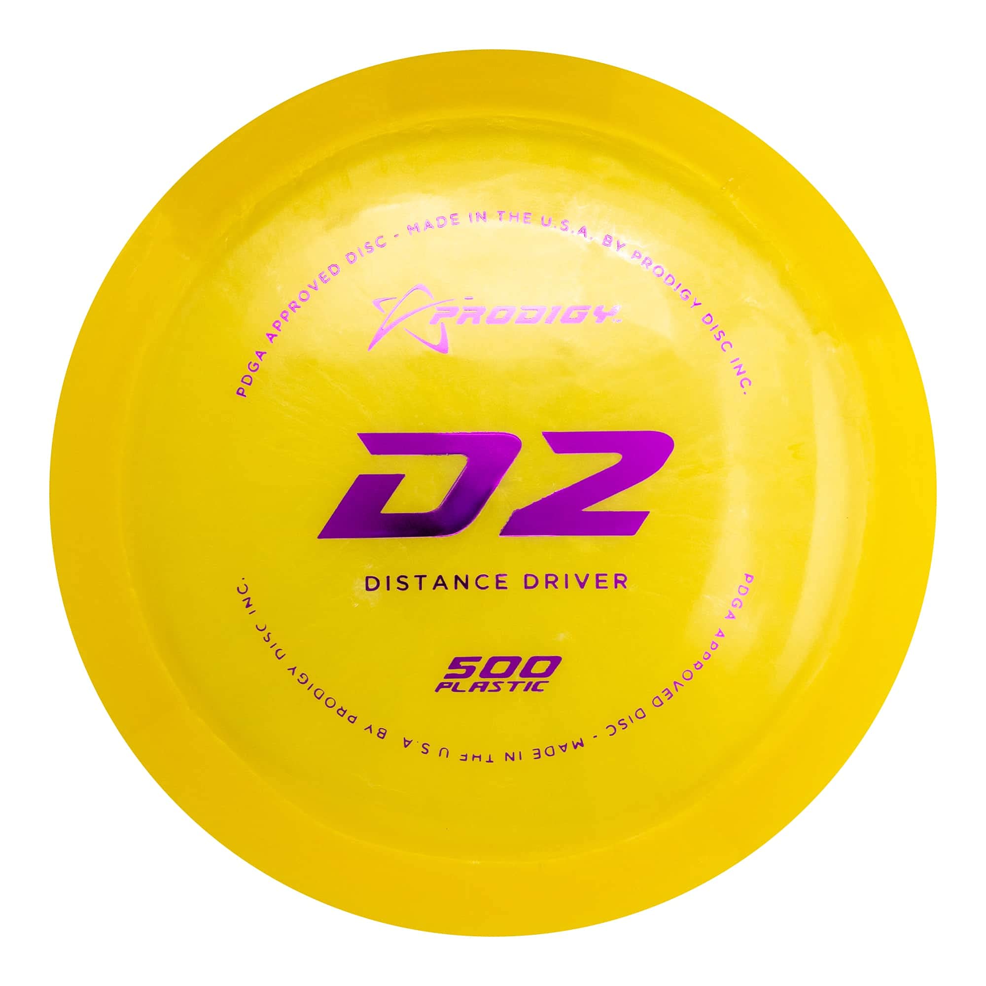 Prodigy Disc 500 D2 | Overstable Disc Golf Distance Driver | Comfortable Feel in Your Hand | Designed for Strong Throwers | 165-169g (Colors May Vary)