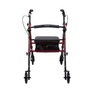 McKesson Lightweight Rollator - Walker with Wheels, Seat, Storage - Adjustable Height, 1 Count