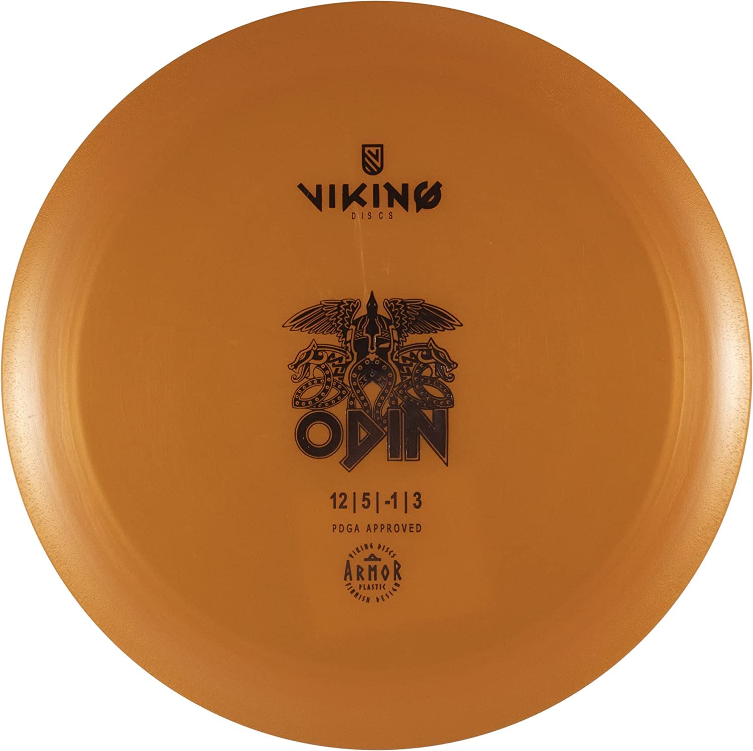 Viking Discs Odin Armor Plastic | Distance Driver | Advanced Disc Golf Driver [Stamp Color & Color Shade May Vary] (173-176g, Orange)