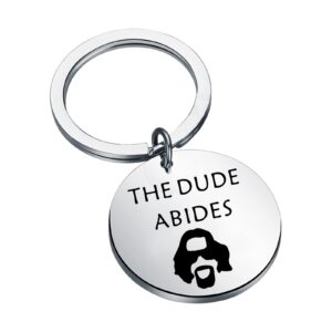 bleouk the dude gift lebowski inspired keychain crime movie fans gift bowling gift (the dude abides)