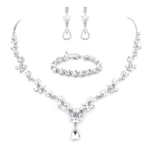 pretole bridal jewelry set wedding necklaces for brides prom costume jewelry set for women