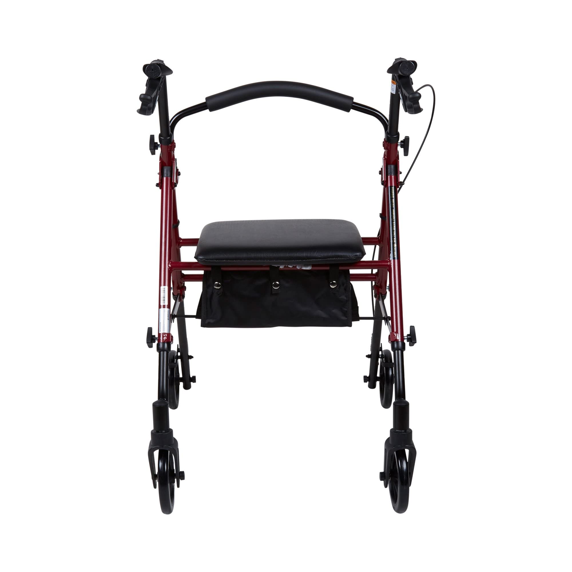 McKesson Lightweight Rollator - Walker with Wheels, Seat, Storage - Adjustable Height, 1 Count