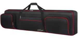 snigjat 88 key keyboard case soft (size: 53.5"x13.8"x6.8"), padded piano case with handle and adjustable shoulder straps, keyboard gig bag with 3 pockets for music sheet stand, sustain pedals, cables