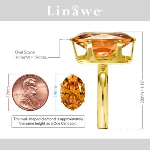 Linawe Citrine Morganite Orange Topaz Adjustable Rings for Women, Gold Cubic Zirconia Diamond Gemstone Crystal Birthstone Rhinestone Cocktail Ring Love Costume Jewelry