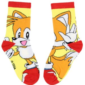 Sega Sonic The Hedgehog Boys' Socks Tails And Sonic Character 2 Pairs Athletic Crew Socks