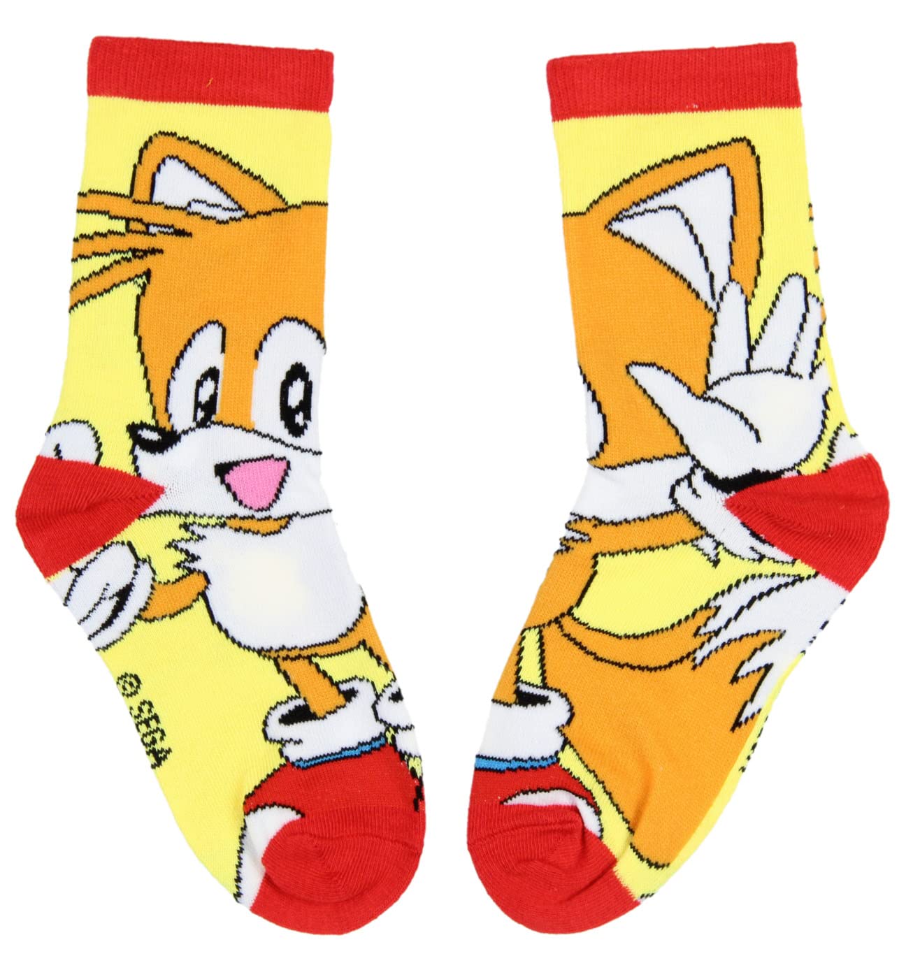 Sega Sonic The Hedgehog Boys' Socks Tails And Sonic Character 2 Pairs Athletic Crew Socks