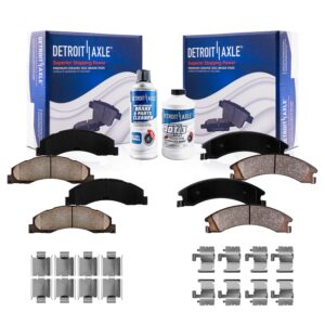 detroit axle - brake pads for ford e-150 e-250 e-350 e-450 super duty, front and rear ceramic brake pads w/hardware replacement