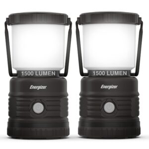 energizer led lantern x1500 (2-pack), ipx4 water resistant tent lights, super bright battery powered lanterns for camping, outdoors, emergency