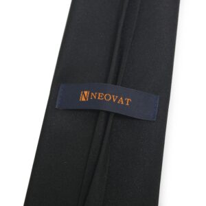 NEOVAT Men's Woman Tie black Auto Automatic necktie Great for Wedding,Groom,Groomsmen,Missions,Dances,Gifts,formal events., Black, S:44cm/17.3in~45cm/17.7in