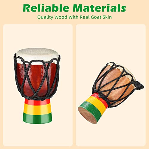 5 Pcs Instrument Necklaces Djembe Drum Mini Pendant African Drum Wooden Classic Hand Congo Drums Jewelry Necklace Drums and Percussion for Teens Men Women Charms, Party Supply Gift for Music Lover