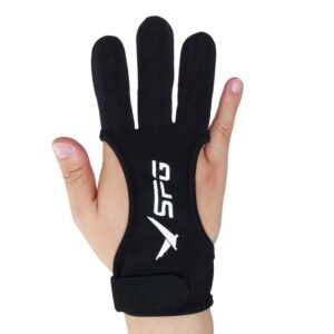 sopoger archery glove 3 finger gloves youth adult finger guard protection for recurve bow compound bow beginner shooting hunting protector (nylon fabric, xl size)