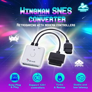 Brook Wingman SNES Converter - Retro Gaming Controllers Converter For XB Series X/S, One, 360/PS5/PS3/PS4 and Switch Pro controllers on NES, SNES, New FC, and SFC retro gaming consoles