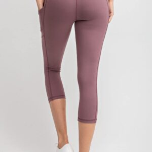 Hype Up Women's High Waisted Buttery Super Soft Capri Length Activewear Leggings with Side Pockets (S-3X)