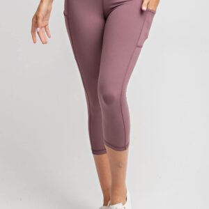 Hype Up Women's High Waisted Buttery Super Soft Capri Length Activewear Leggings with Side Pockets (S-3X)