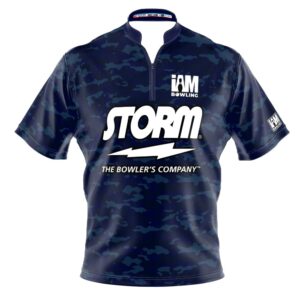 logo infusion dye-sublimated bowling jersey (sash collar) - i am bowling fun design 2042-st - storm - camo (x-large)