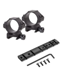 gotical ruger 10/22 weaver and 3/8" dovetail mount dovetail predrilled receiver rail mount adapter (black) (rugar rail with 30 mm low profile rings)